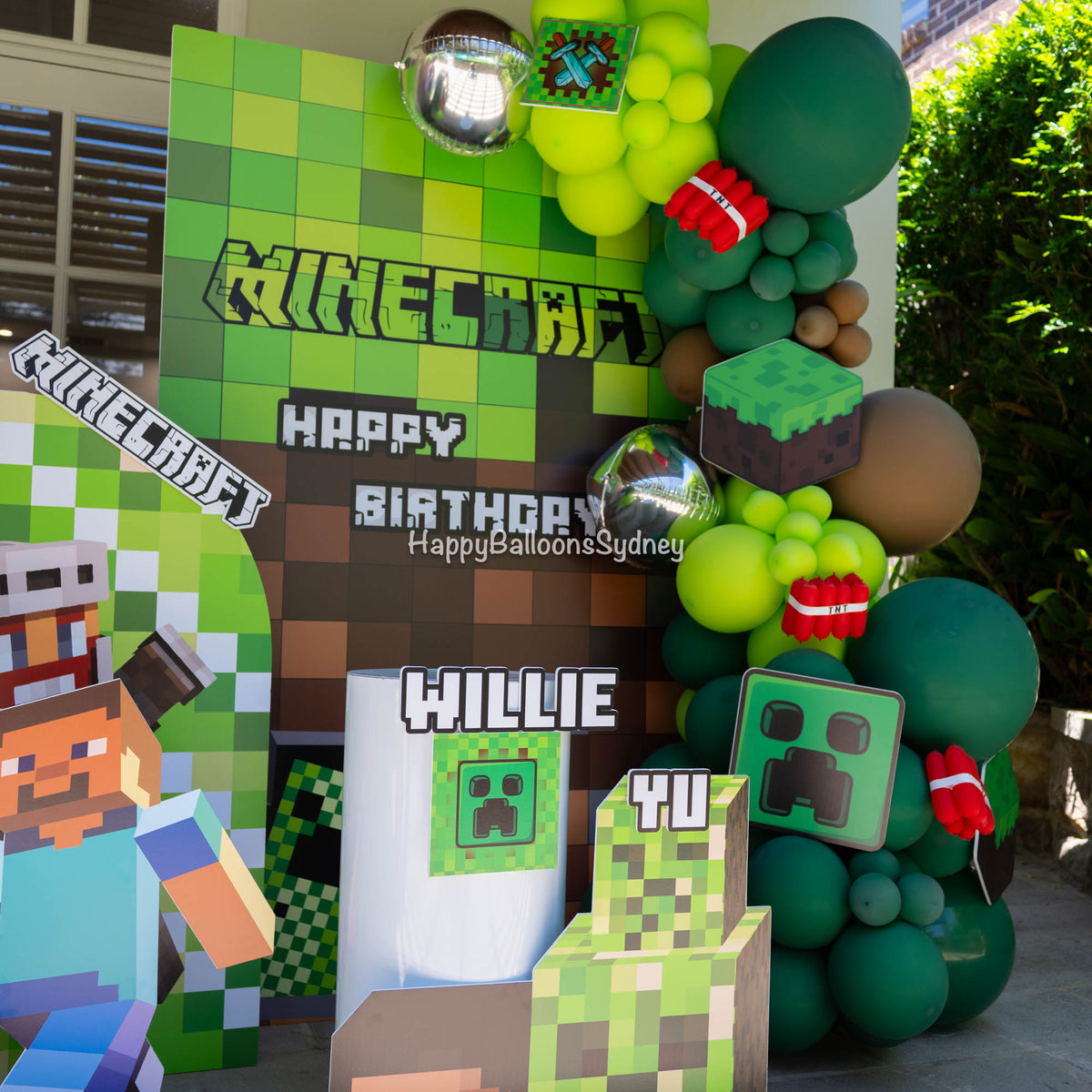 SKU-401007 Minecraft Birthday Party decoration Garland – Happy Balloons Sydney